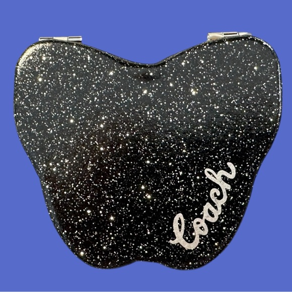 Coach | Makeup | Nwt Coach Black Glitter Butterfly Compact Mirror ...
